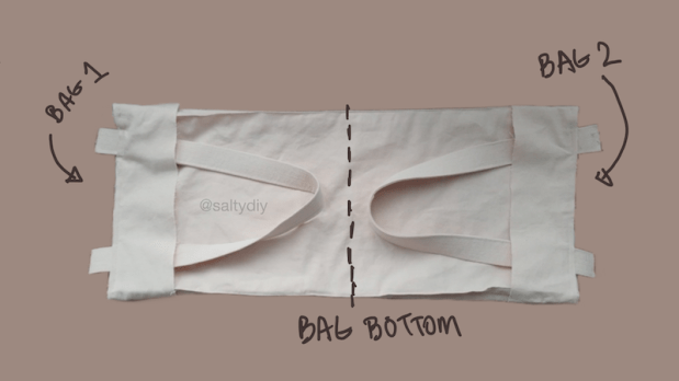 Double Tote Bag with Sides and Zipper Pocket | Salty*mom