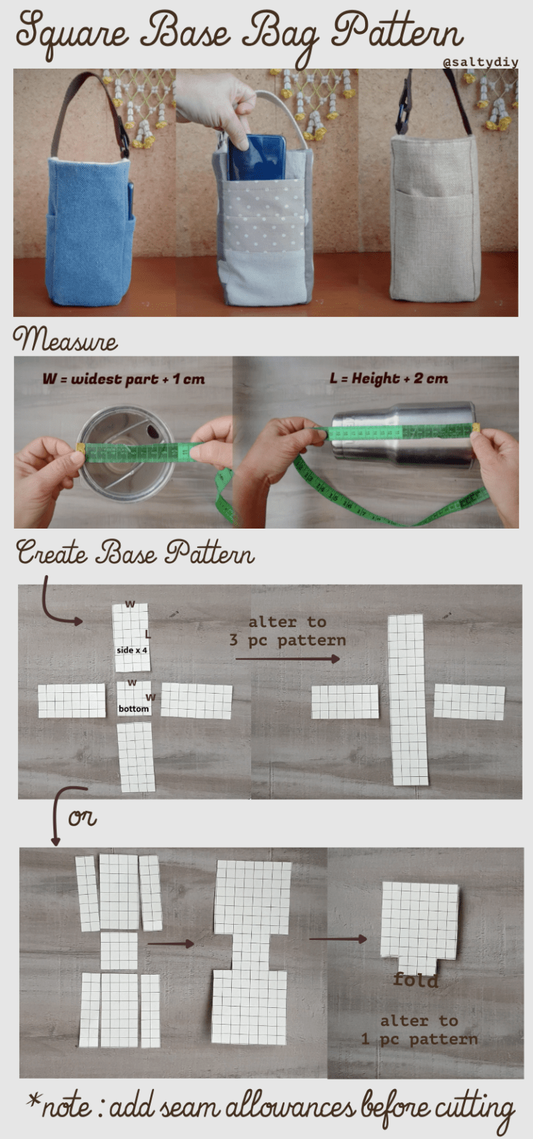 Draft n Sew Custom size Tumbler Bags | Salty*mom